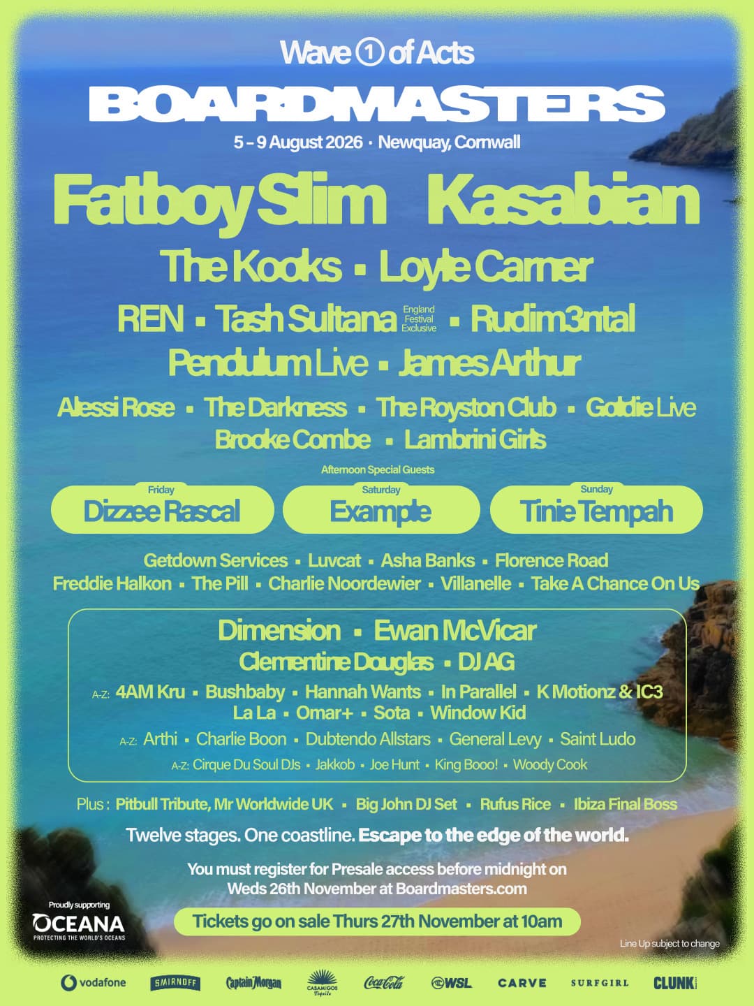 Boardmasters reveal first wave of artists for 2026 edition | Skiddle