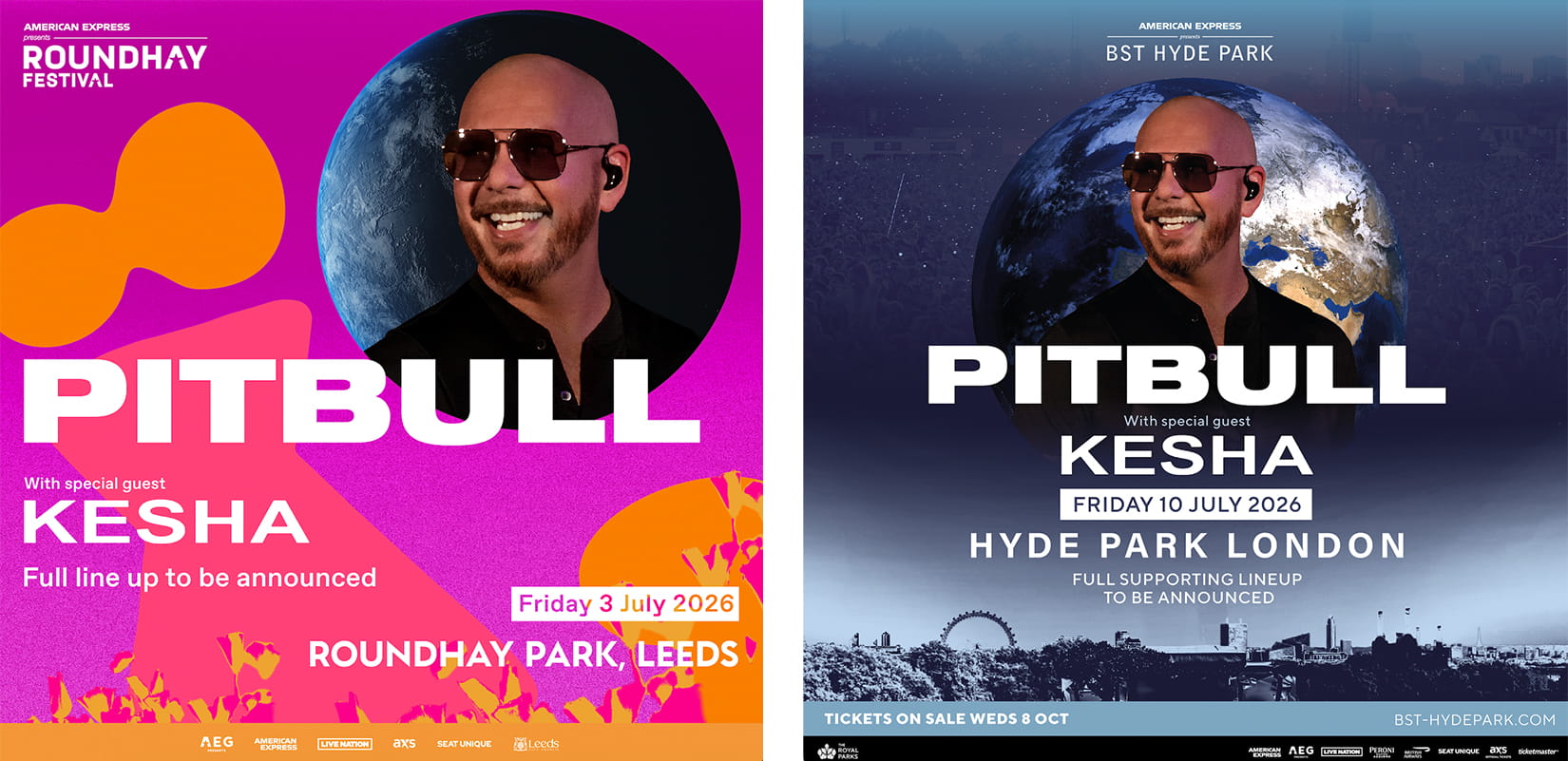 Pitbull to headline BST Hyde Park and Roundhay Festival in 2026 | Skiddle